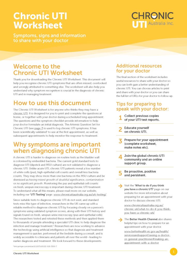 Fact sheets - Chronic UTI Australia